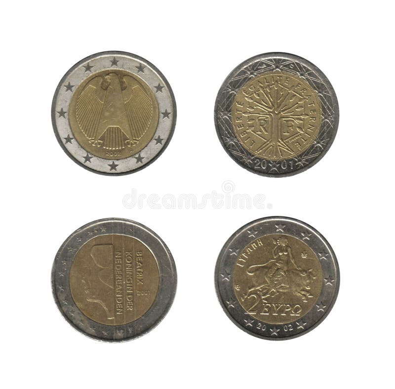 2 euro coins, 4 nations stock photo. Image of commerce - 8612894