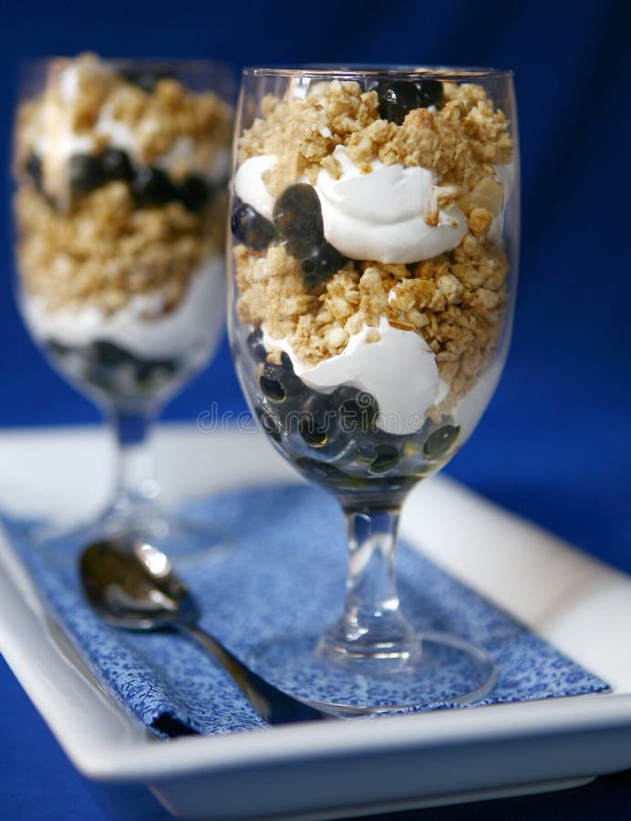 2 Fancy Blueberry Desserts stock image. Image of fine - 4206165
