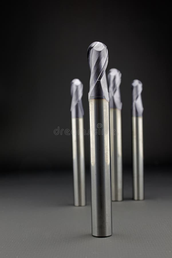 2 Flute Ball Nose Carbide End Mills Stock Image - Image of nose ...