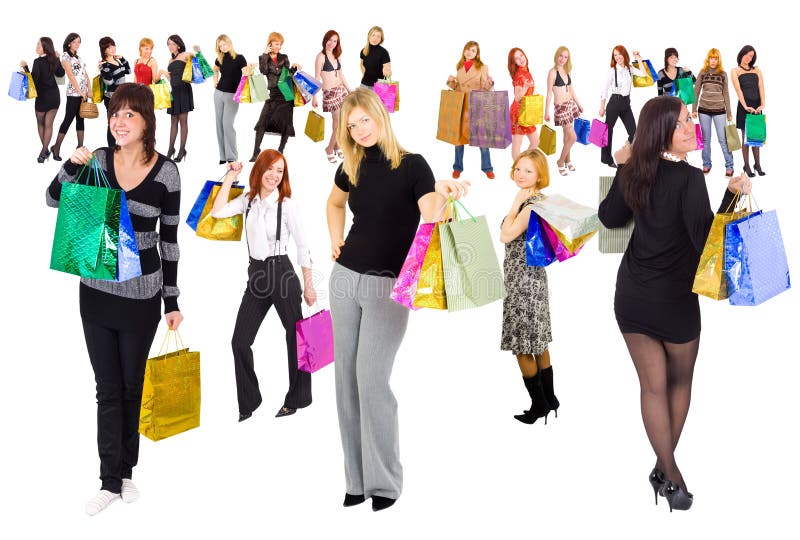 2 groepen meisjes stock afbeelding. Image of mensen, meisje - 5564887