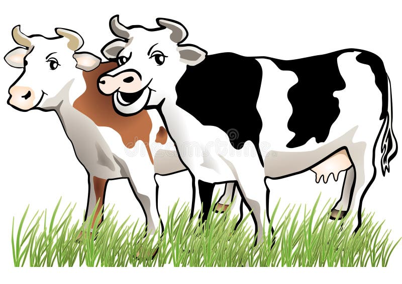 2 happy cows stock vector. Illustration of dairy, agriculture - 14051867