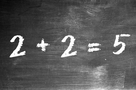 2 plus 2 equals 5 stock image. Image of math, orwell, addition - 9364763