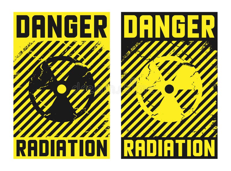 2 radiation posters stock vector. Illustration of danger - 25390450