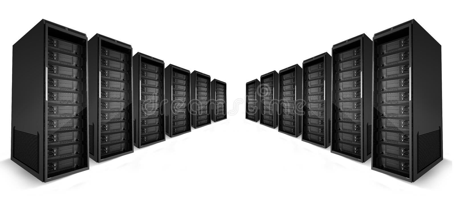 3 Servers with Green Lights on Stock Image - Image of performance ...