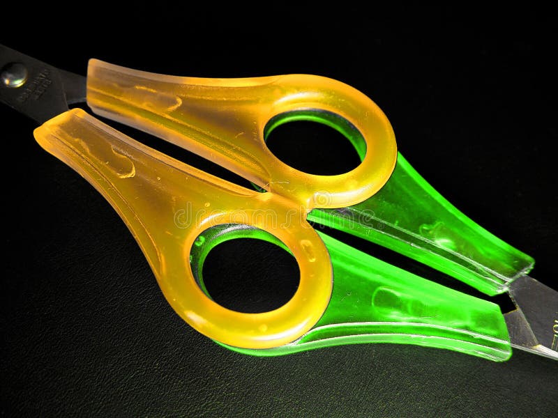 2 Scissors stock photo. Image of yellow, still, colourful - 815036