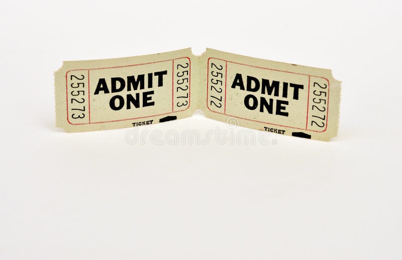 2 tickets for 1 stock photo. Image of admission, perforation - 9198156