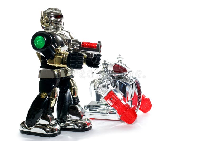 2 toy robot friends stock photo. Image of toys, battery - 2117338