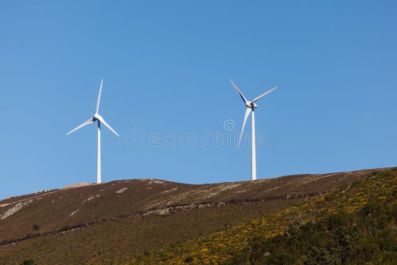 2 Windmill Turbines for Generating Electric Power Stock Photo - Image ...