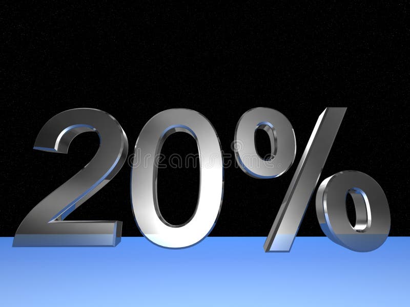 20 Prozent Weg Von Der Einkaufstasche Stock Abbildung - Illustration ...