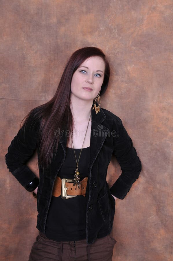 20 Something Female Portrait on Green Screen Stock Image - Image of ...