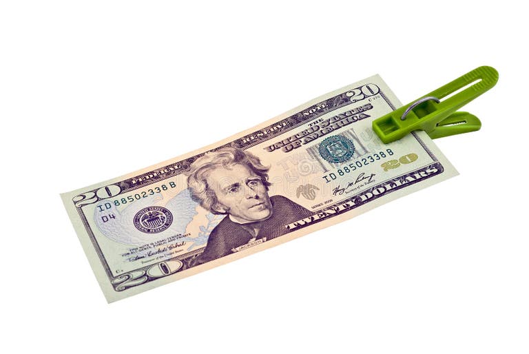 20 US Dollars Bundle Fasten with Clothes-pin Stock Photo - Image of ...