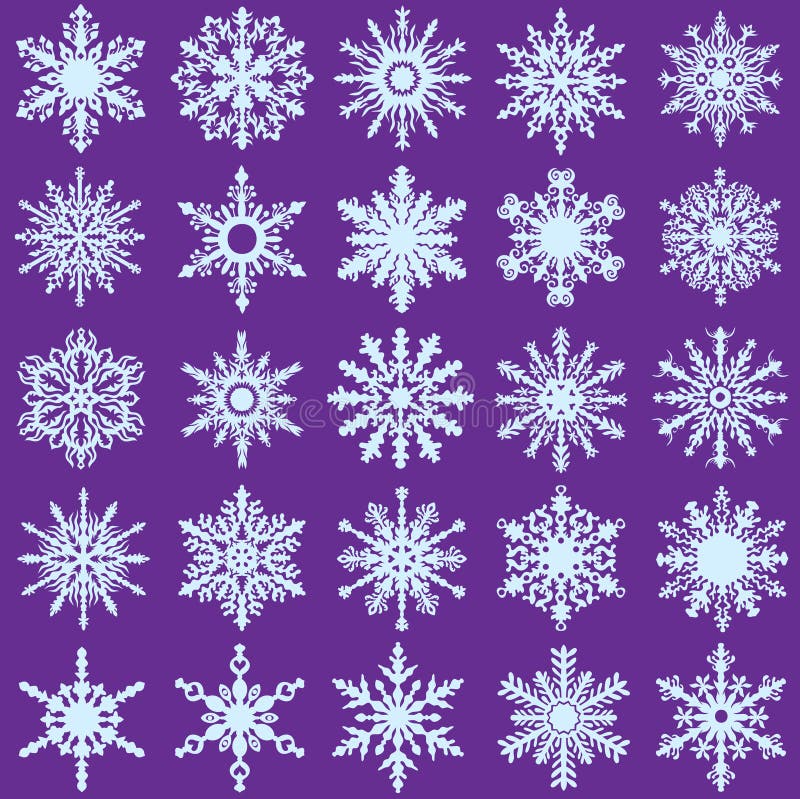 20 Vector Snow Flakes stock illustration. Illustration of crystal ...