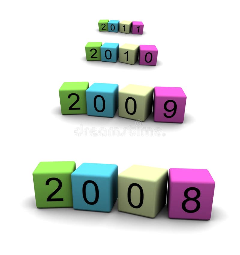 2008 - 2009 - 2010 - 2011 stock illustration. Illustration of paper ...