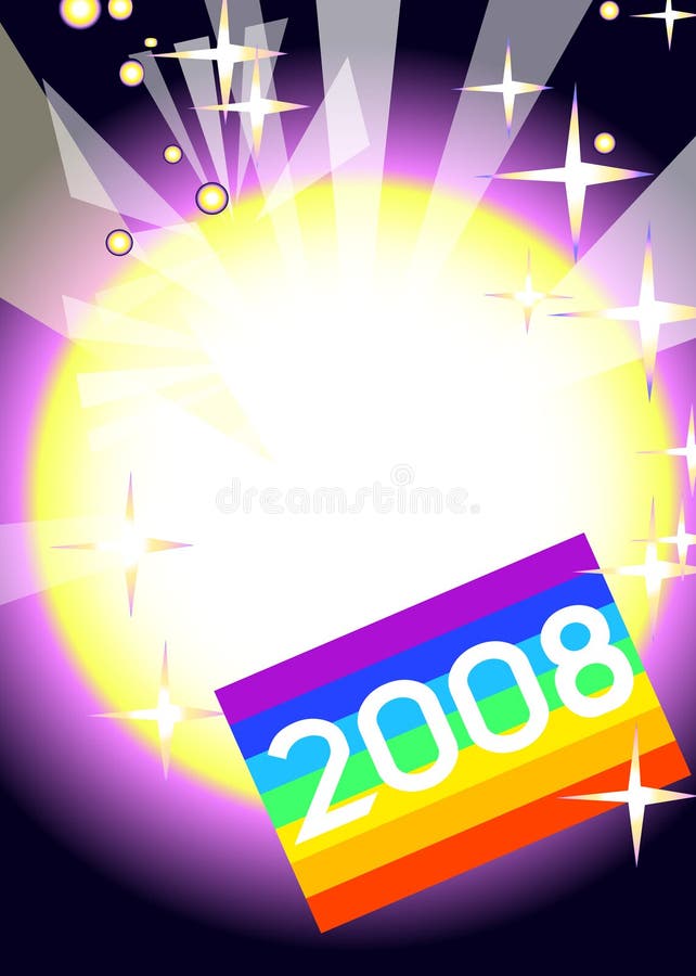 2008 Happy New Year stock vector. Illustration of decoration - 3411029