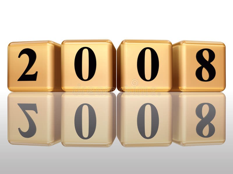 2008 with reflection stock illustration. Illustration of finish - 3632228