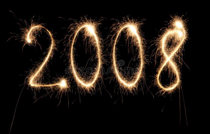 2008 sparkler stock photo. Image of letters, nights, celebrate - 3426406