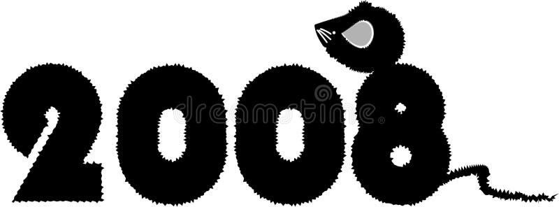 2008 - a year of the rat stock vector. Illustration of symbol - 3765130
