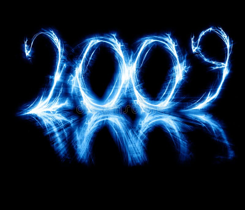 Happy New Year 2009 stock vector. Illustration of fire - 6609157