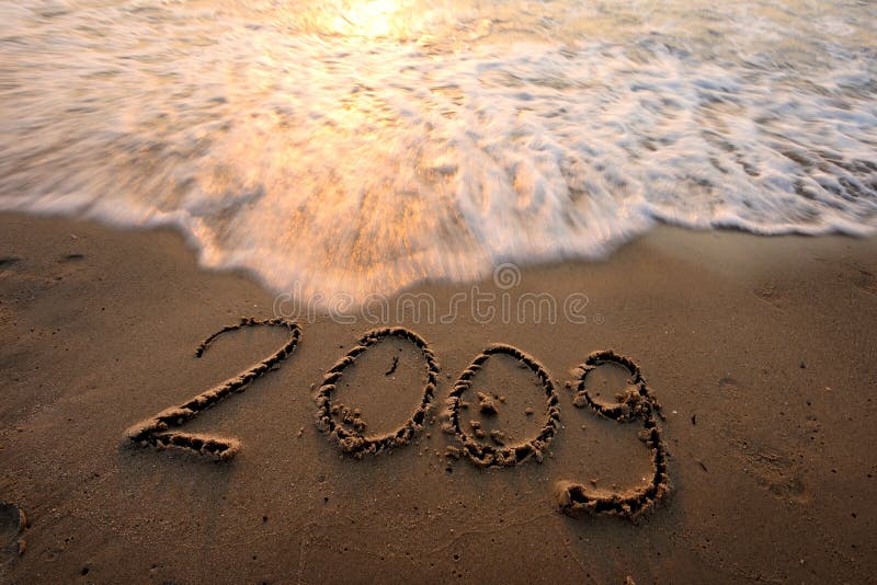 2009 on the Beach stock image. Image of celebration, beach - 6846261