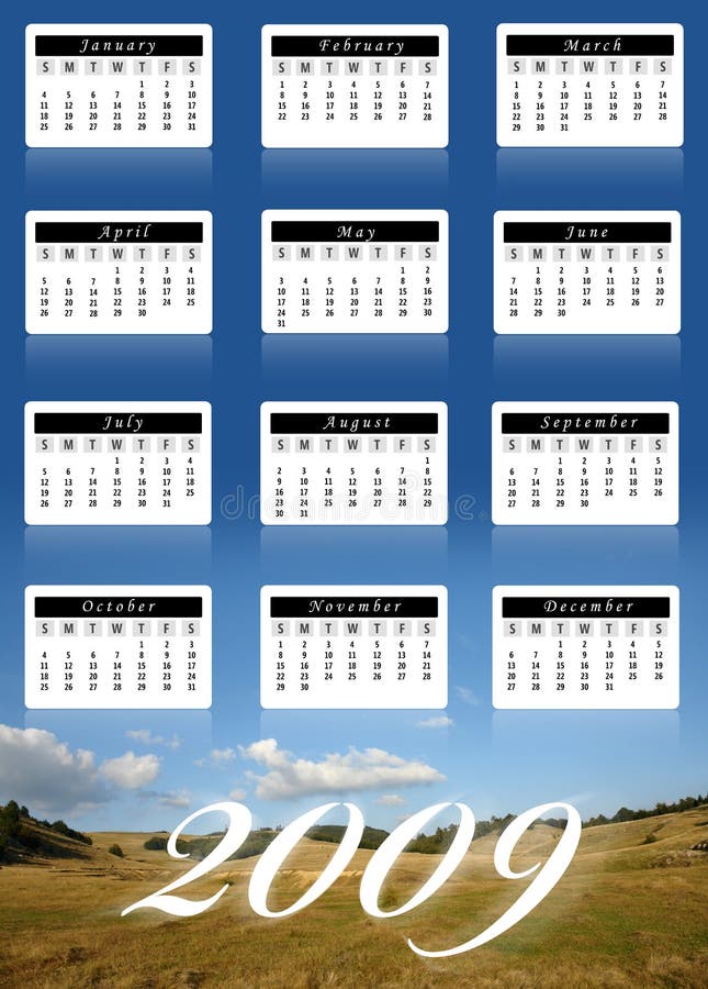2009 Calendar stock illustration. Illustration of september - 6532395