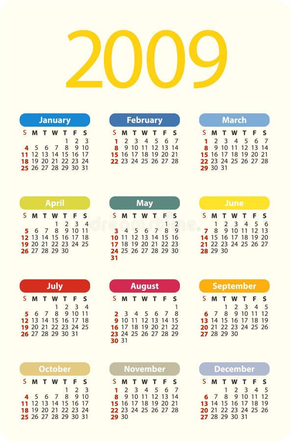 2009 calendar stock vector. Illustration of organizer - 6596216