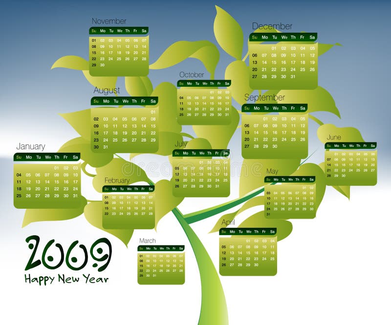 2009 Calendar concept stock vector. Illustration of organizer - 7259954