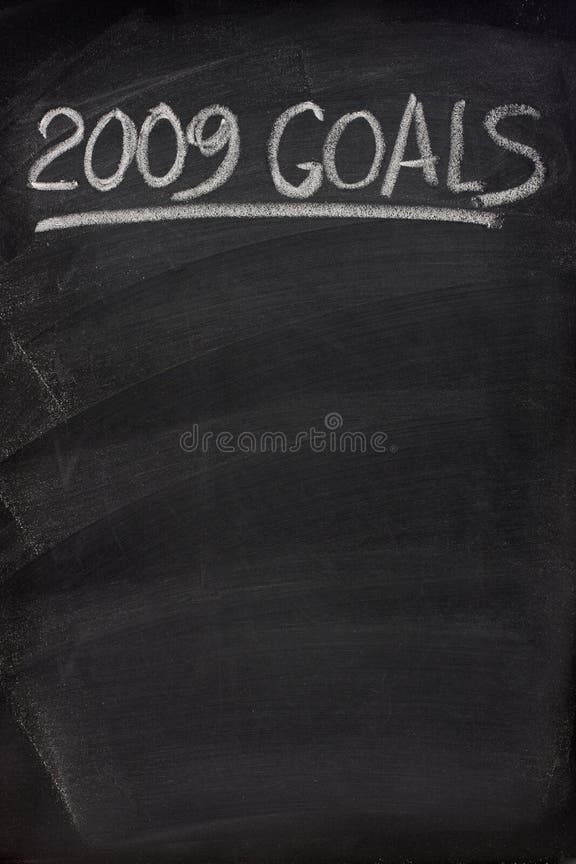2009 Goals Title on Blackboard Stock Image - Image of resolution, black ...