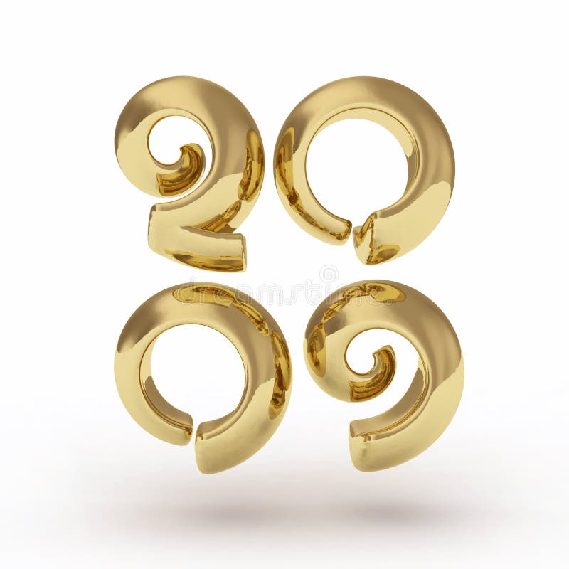 2009 golden number stock illustration. Illustration of rings - 7398808