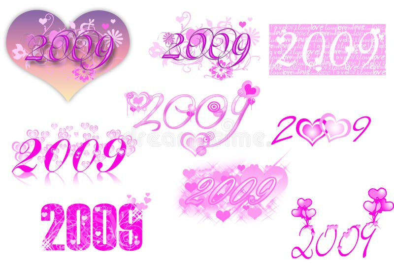 2009 Lettering Series-love Theme- Stock Illustration - Illustration of ...