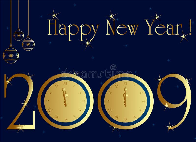 2009 new year card stock vector. Illustration of blue - 7198503