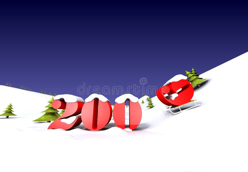 2009 year postcard stock vector. Illustration of card - 6773509