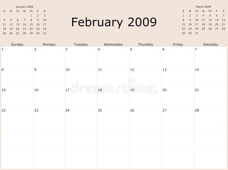 2009 Year Monthly calendar stock illustration. Illustration of monday ...