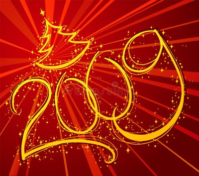 2009 year postcard stock vector. Illustration of card - 6773509