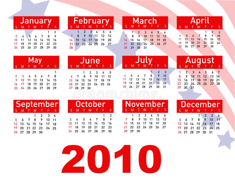 2010 calendar stock vector. Illustration of graphic, design - 11205749