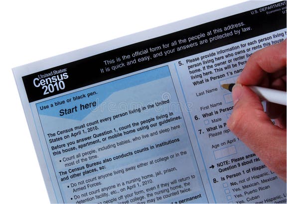 2010 Census Form, with Hand and Pen Stock Image - Image of ...
