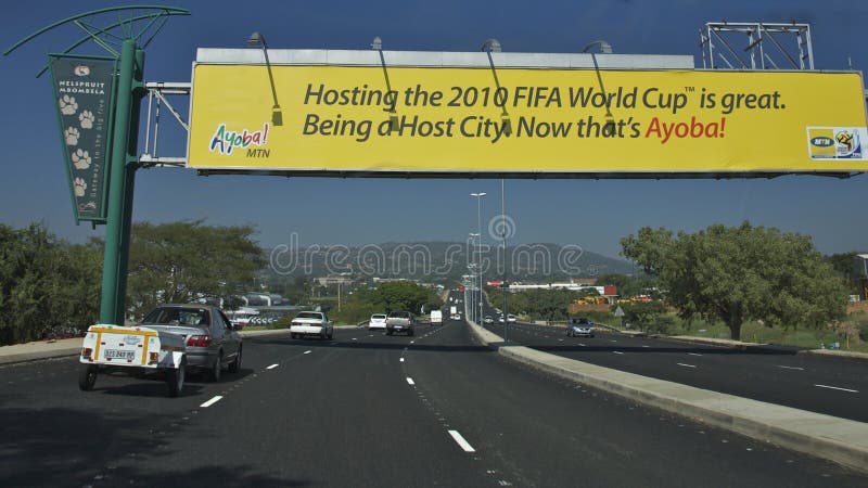 The 2010 FIFA World Cup Sign on a Highway Editorial Stock Photo - Image ...