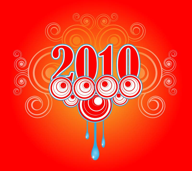 2010 New Year stock illustration. Illustration of dripping - 12282502