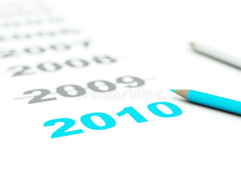 2010 sign with pencils stock illustration. Illustration of year - 13648298