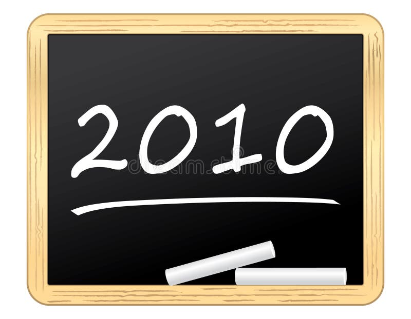 2010 Written on a Nice Blackboard Stock Vector - Illustration of ...