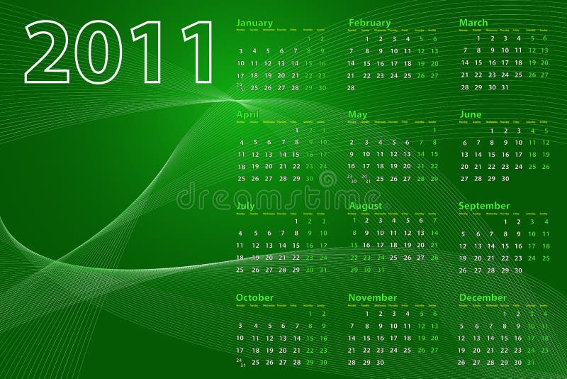 2011 Abstract Calendar stock vector. Illustration of august - 16334698