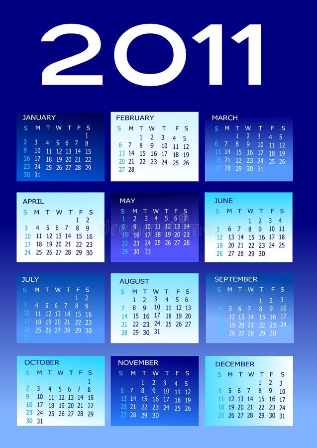 2011 calendar stock vector. Illustration of month, march - 14110603