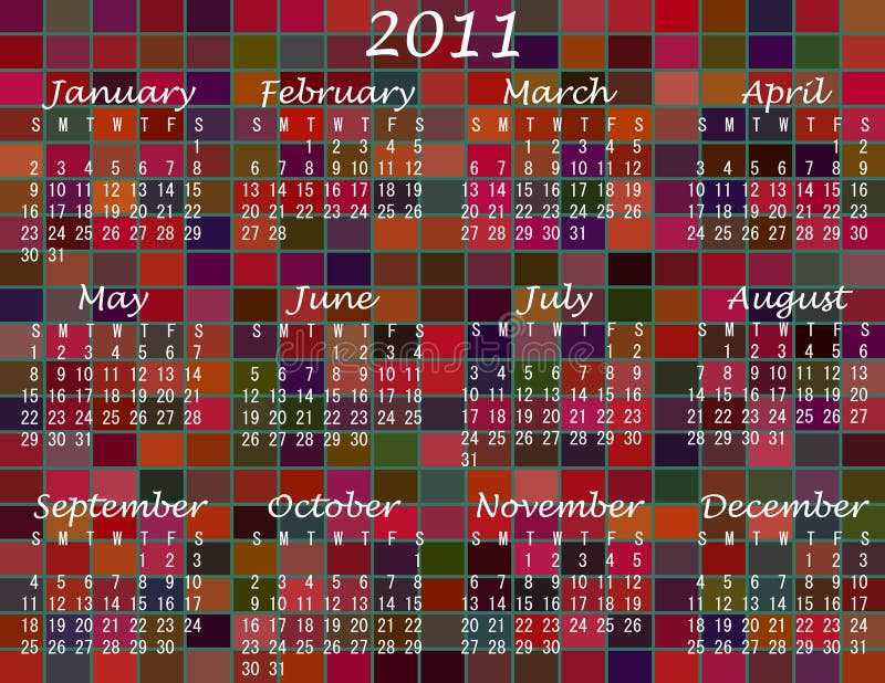 2011 Calendar stock vector. Illustration of october, november - 14581329