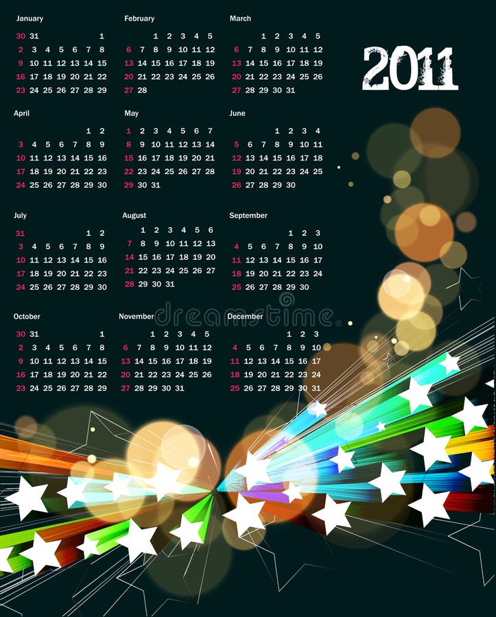 2011 calendar stock vector. Illustration of decoration - 16905857