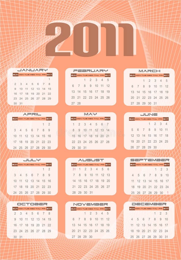 2011 calendar stock vector. Illustration of design, july - 17216985