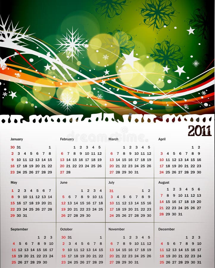 2011 Calendar for Christmas Stock Vector - Illustration of calendar ...
