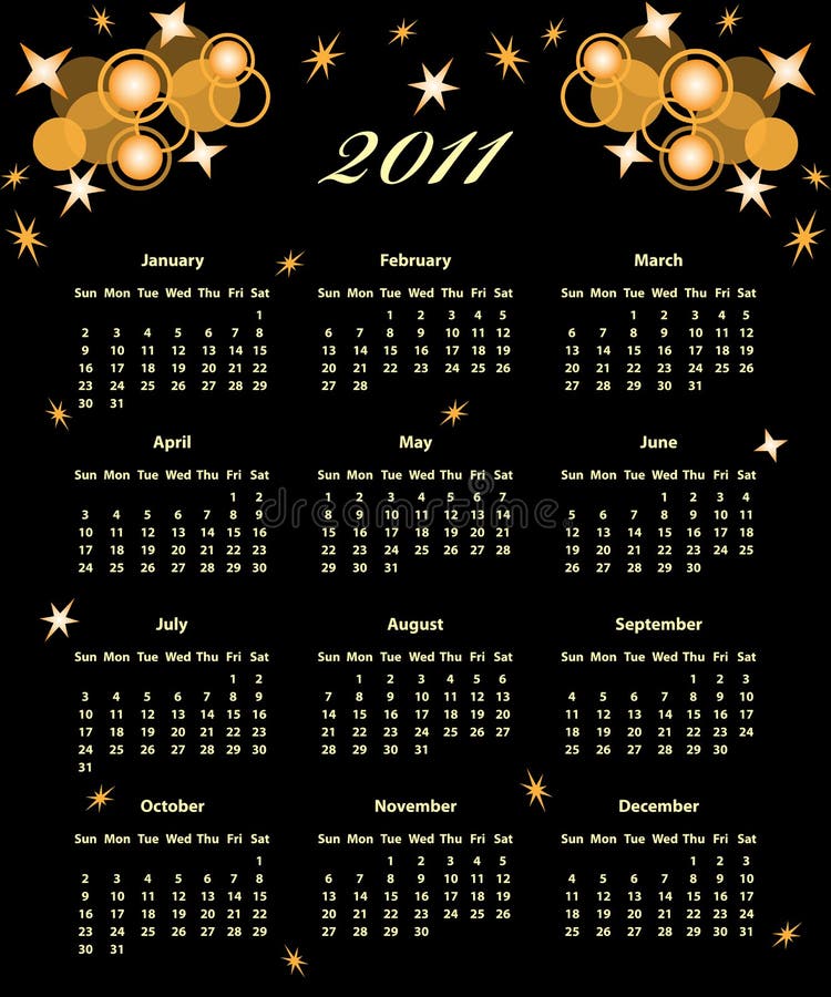 2011 Calendar full year stock vector. Illustration of journal - 15265439