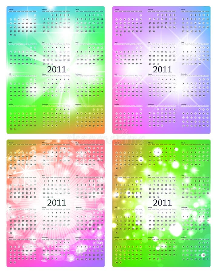 2011 calendar templates stock vector. Illustration of year - 18095034