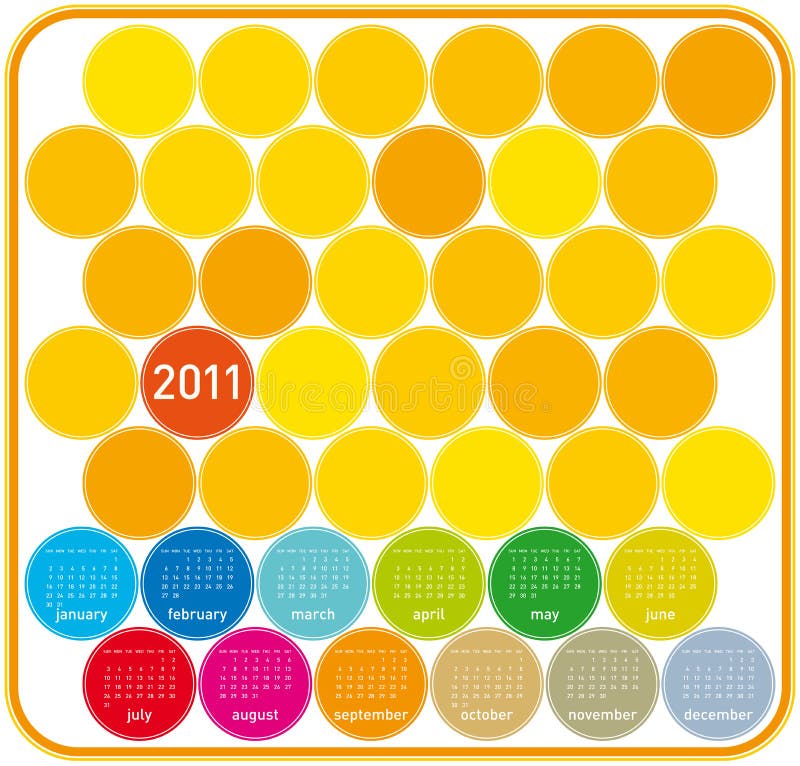 2011 Colorful Calendar stock vector. Illustration of months - 17185204