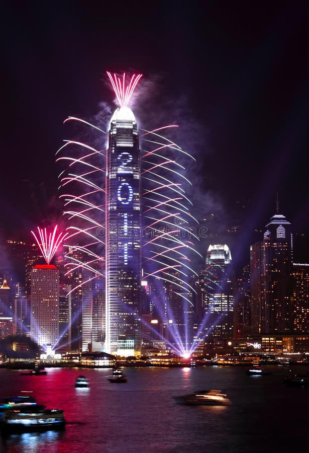 Countdown Fireworks Show in Hong Kong Editorial Photo - Image of ...