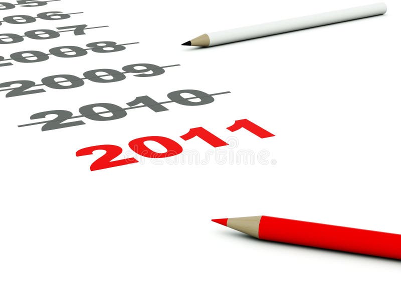 2011 sign with pencils stock illustration. Illustration of realistic ...
